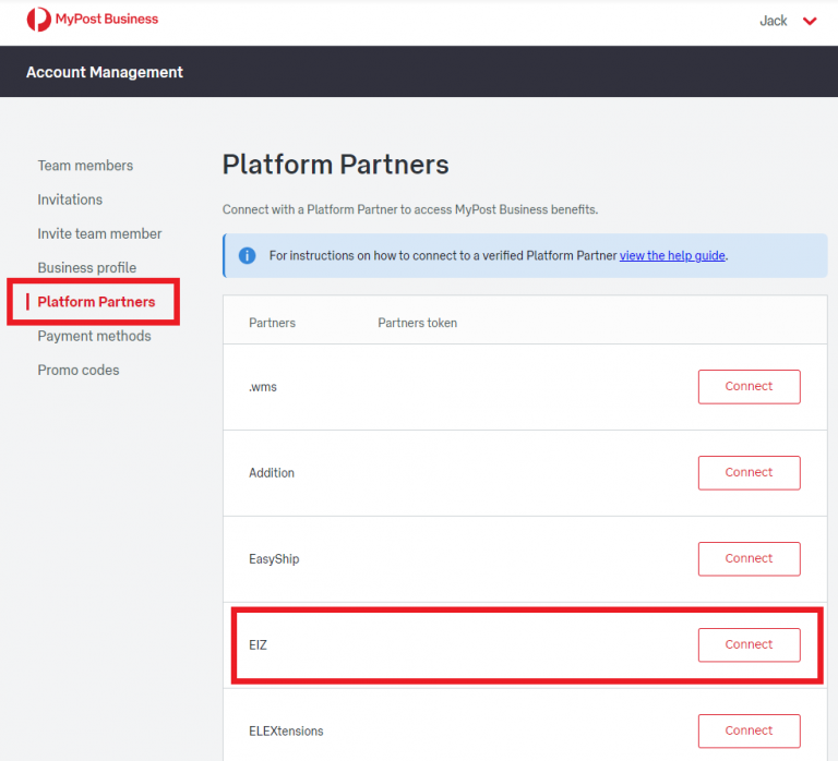 How to setup MyPost Business on EIZ Fulfillment – EIZ Docs