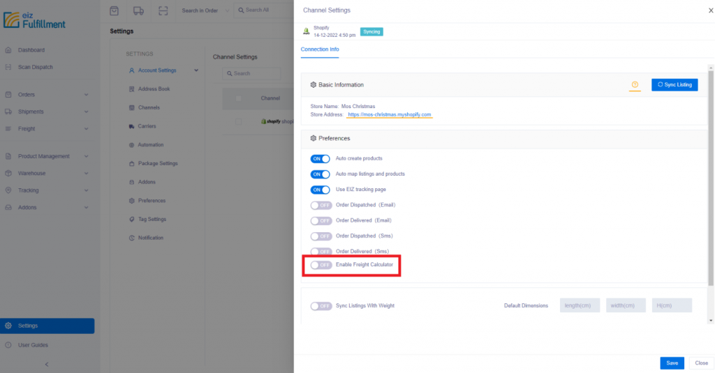 How to setup EIZ App Shopify shipping calculator – EIZ Docs