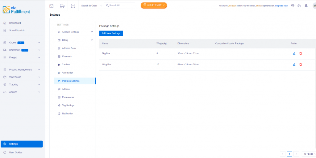 How to add new package information – EIZ Docs