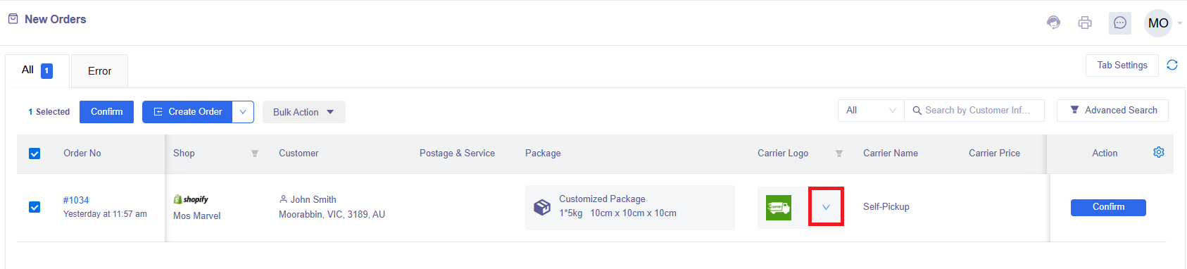 How to change shipping carrier – EIZ Docs
